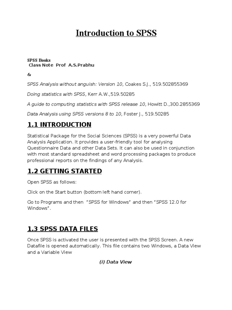 Spss Notes by Asprabhu | PDF | Student's T Test | Confidence Interval