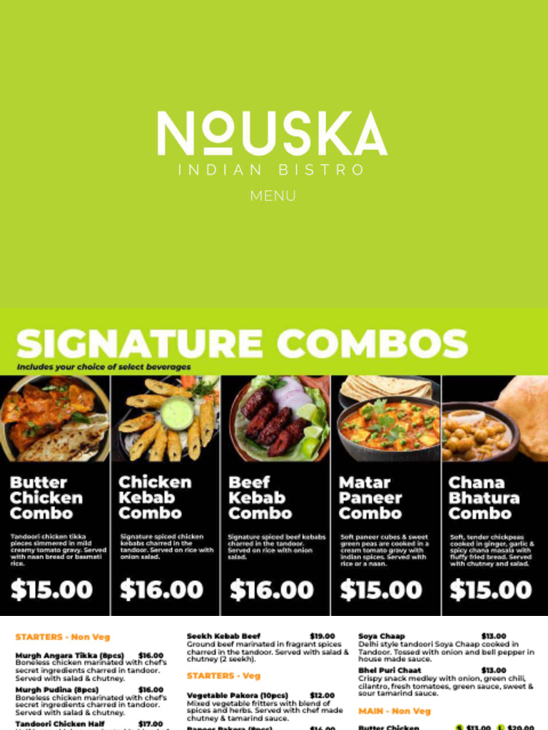 NOUSKA-ONLINE-MENU | PDF | Chutney | Curry