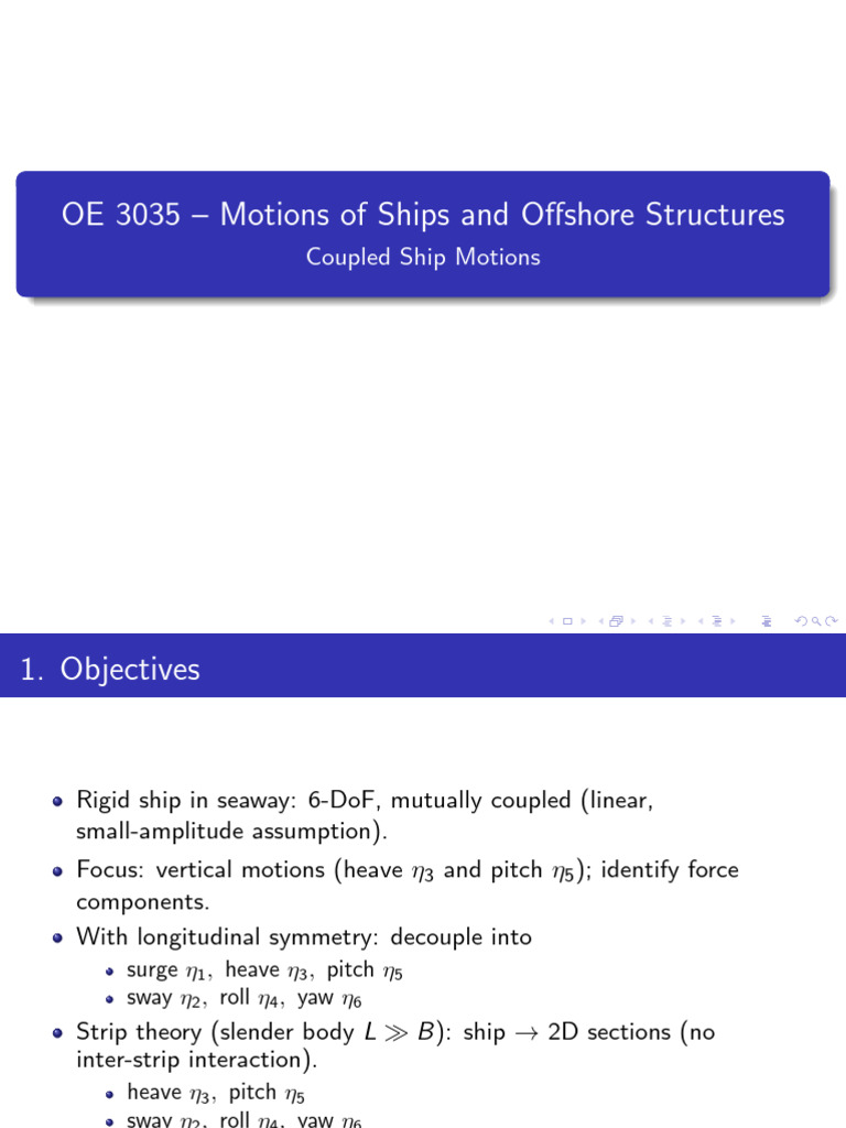 Coupled Ship Motions (1) | PDF | Waves | Pressure