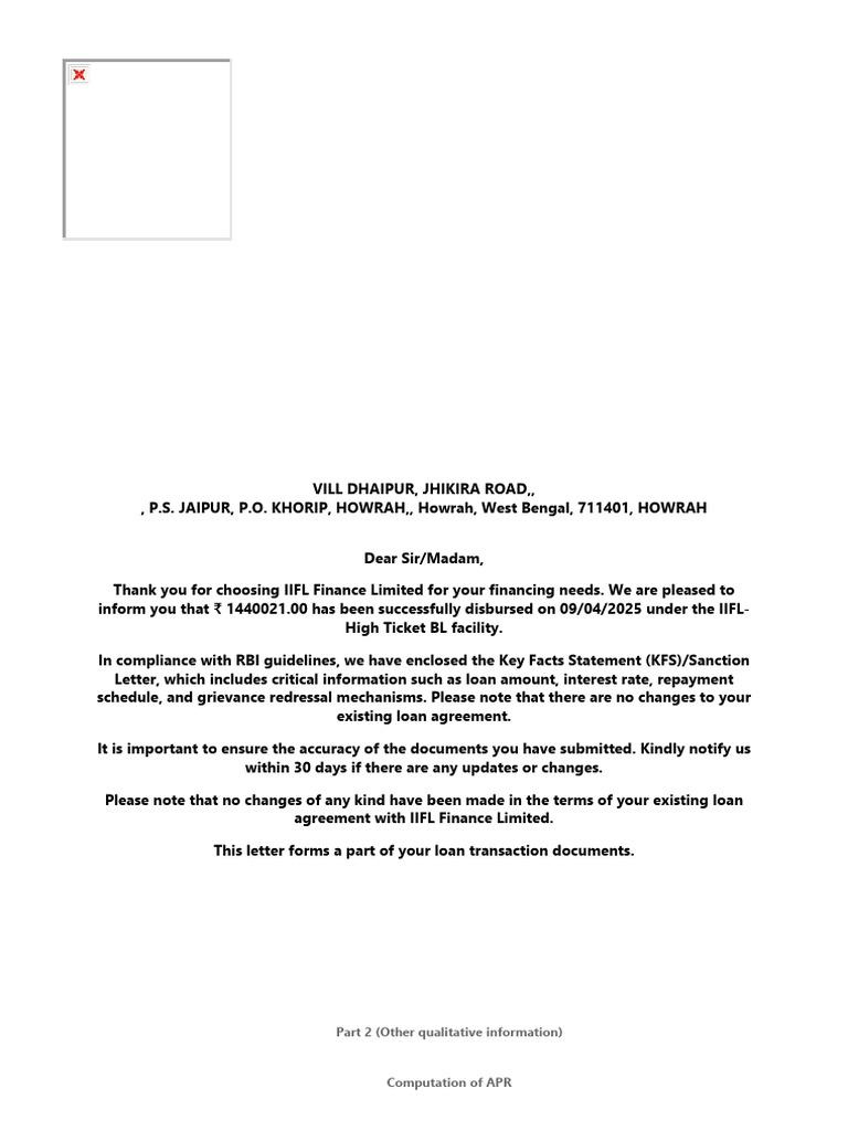 IIFL - SL5587762 - Welcome Letter | PDF | Interest | Loans