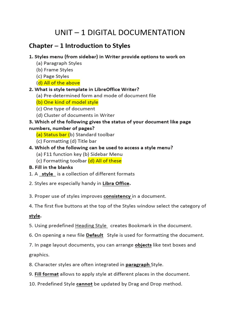 UNIT - 1 PART B DIGITAL DOCUMENTATION Notes Cbse | PDF | Software ...