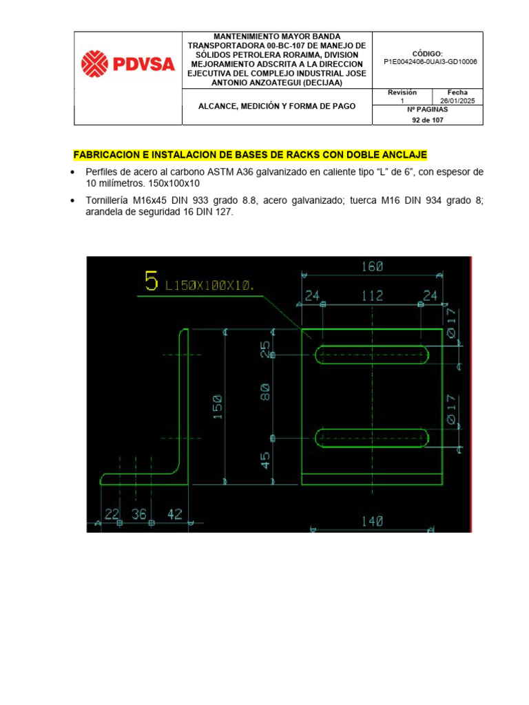 Planos Fabricacion de Bases para Racks | PDF