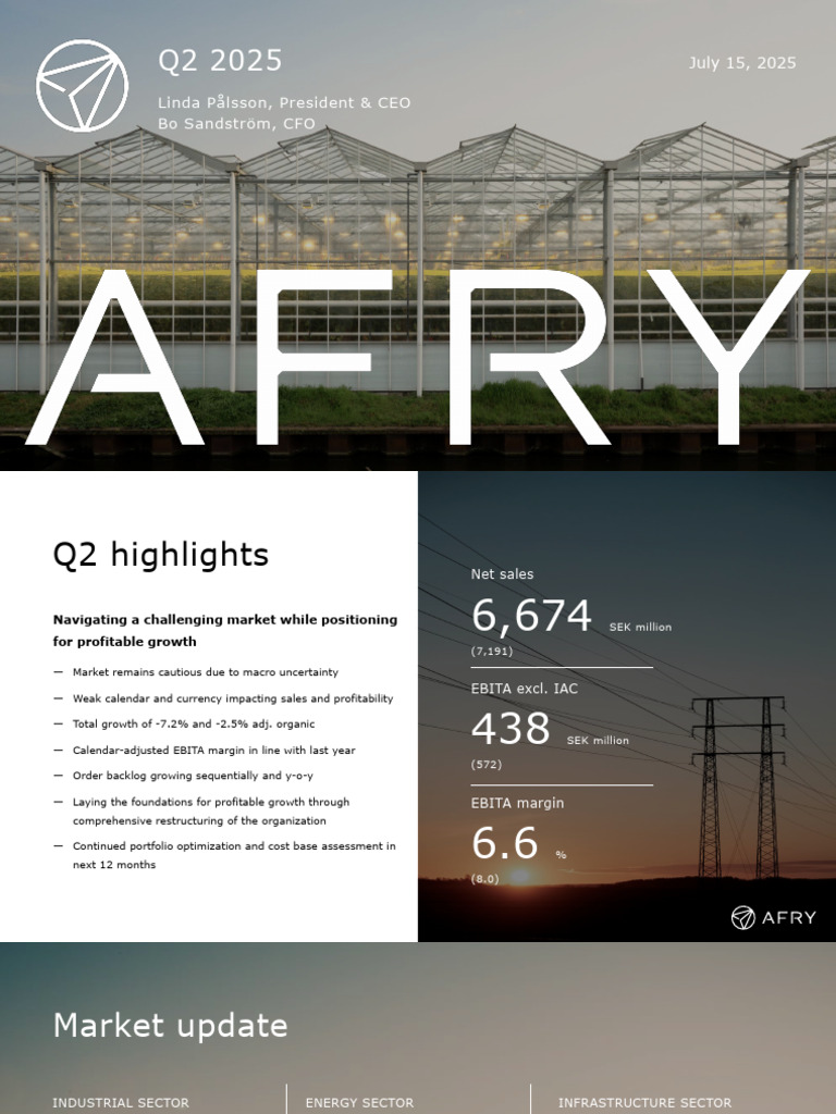 Afry Q2 2025 Presentation | PDF | Economies