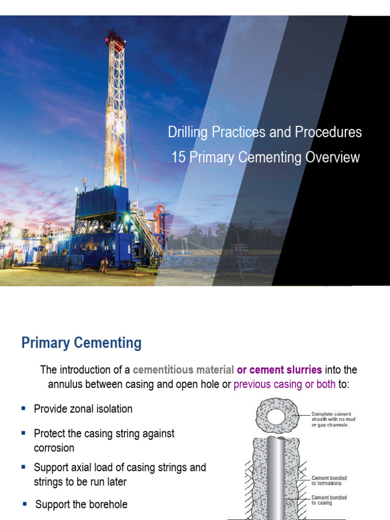 15 Primary Cementing Overview | PDF | Casing (Borehole) | Mechanical ...
