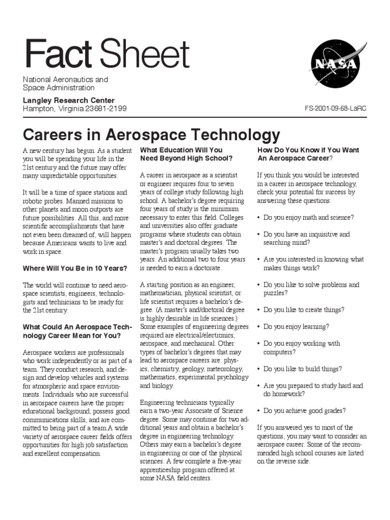 A Guide to Aerospace Careers and Education | PDF | Academic Degree ...