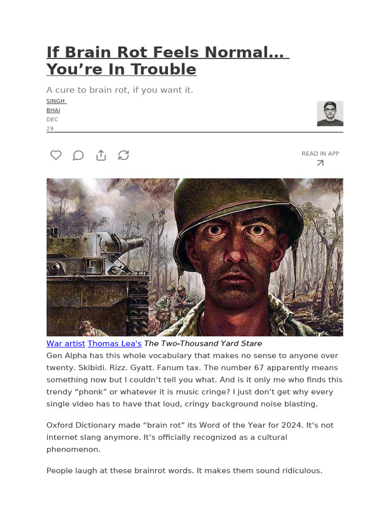 If Brain Rot Feels Normal | PDF | Thought | Behavioural Sciences