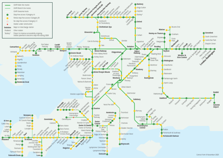 GWR Accessibility Map Nov 2025 | PDF