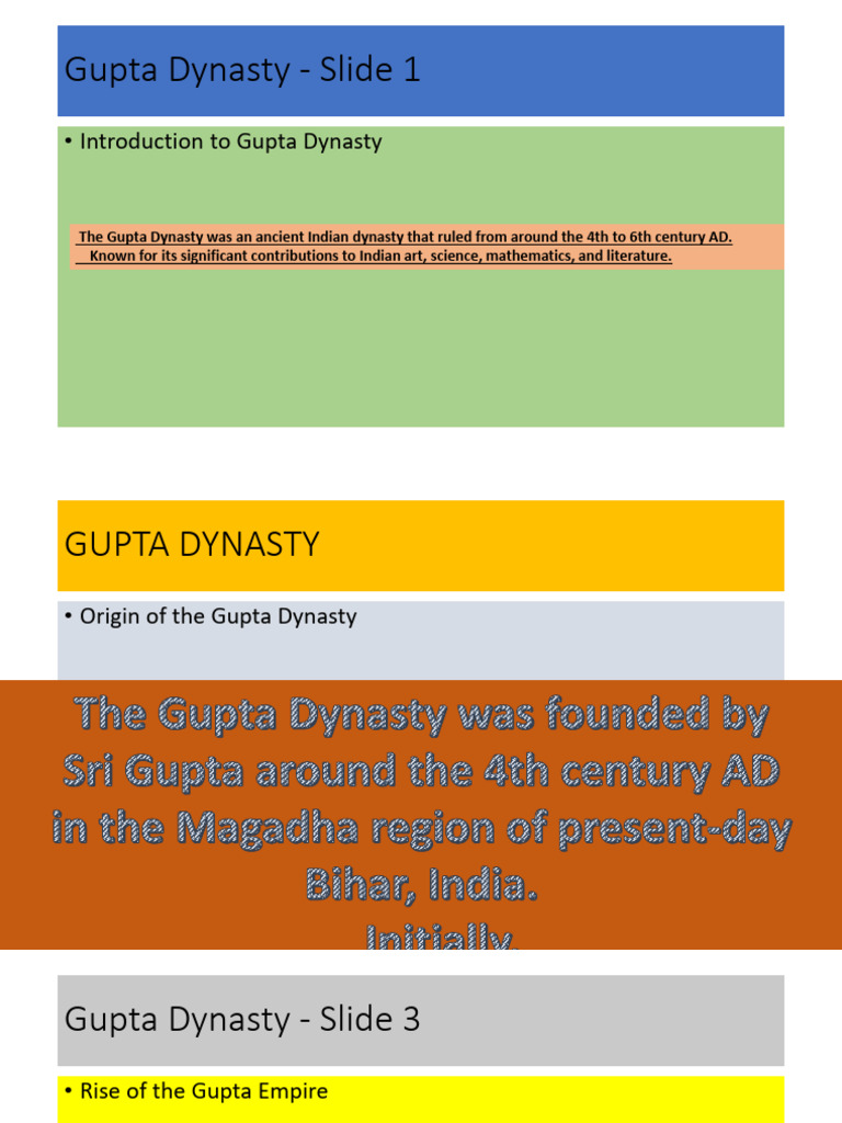 Gupta Dynasty - PPT | PDF
