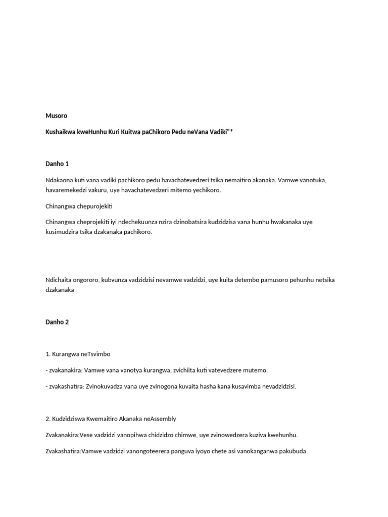 Shona Project 2 | PDF