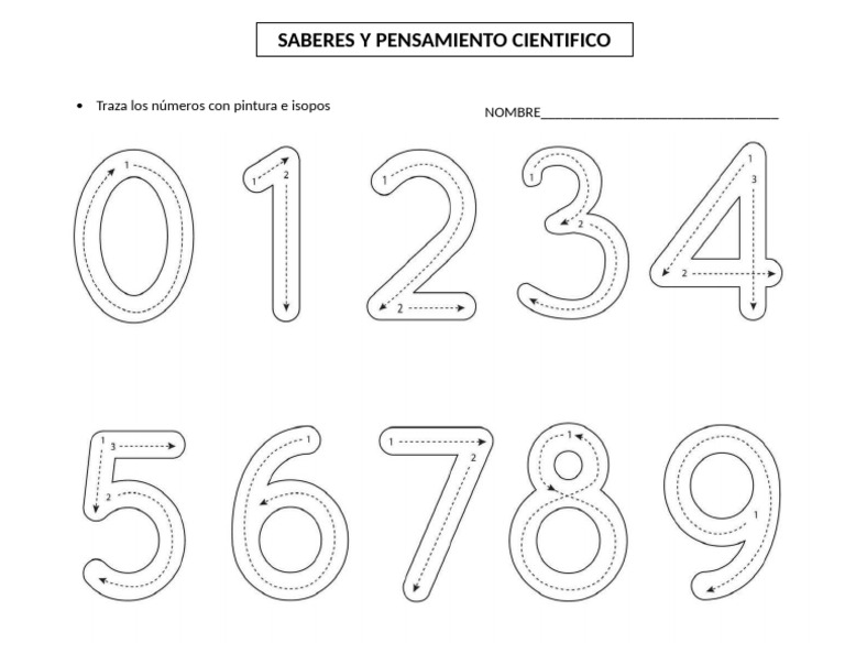 Numeros para Trazar 0-9 | PDF