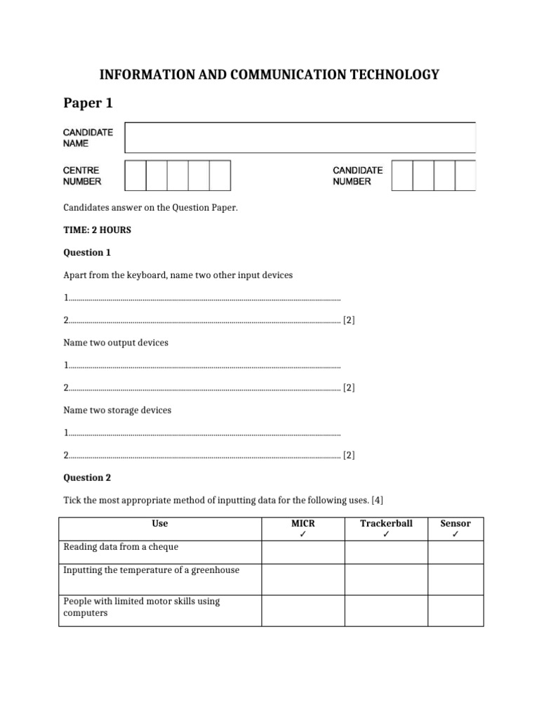 ICT Questions 2 | PDF | Computer Data Storage | Command Line Interface