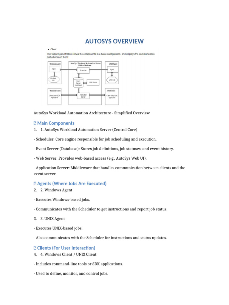 AutoSys Architecture 1 | PDF