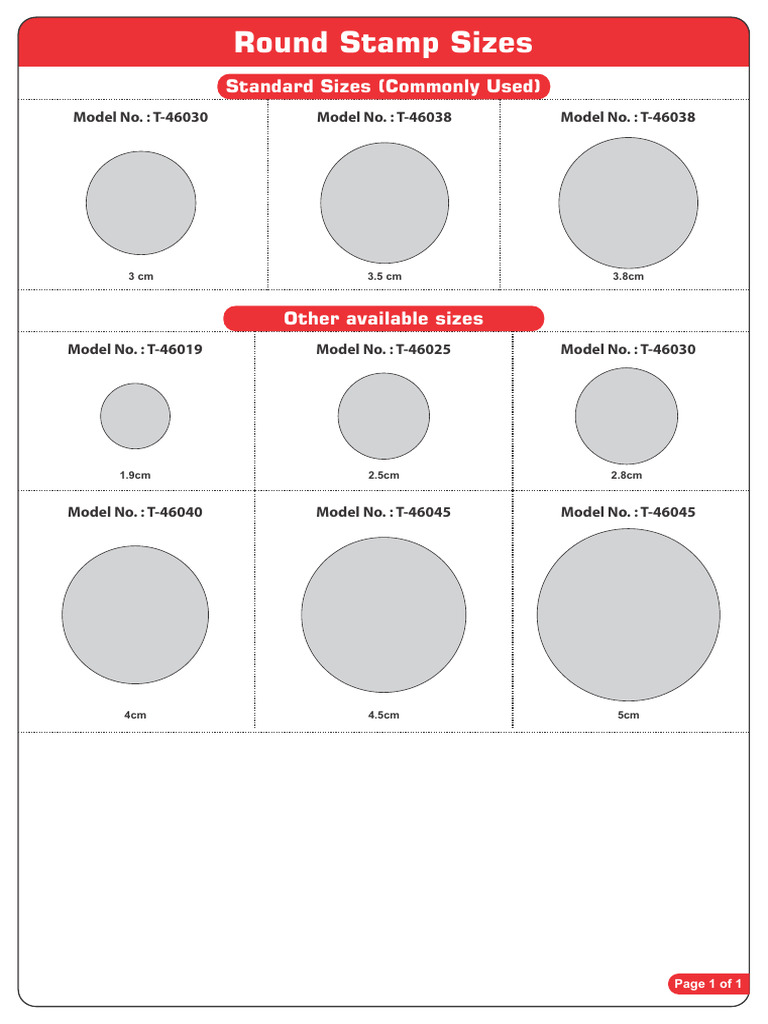 Round Stamp Sizes | PDF