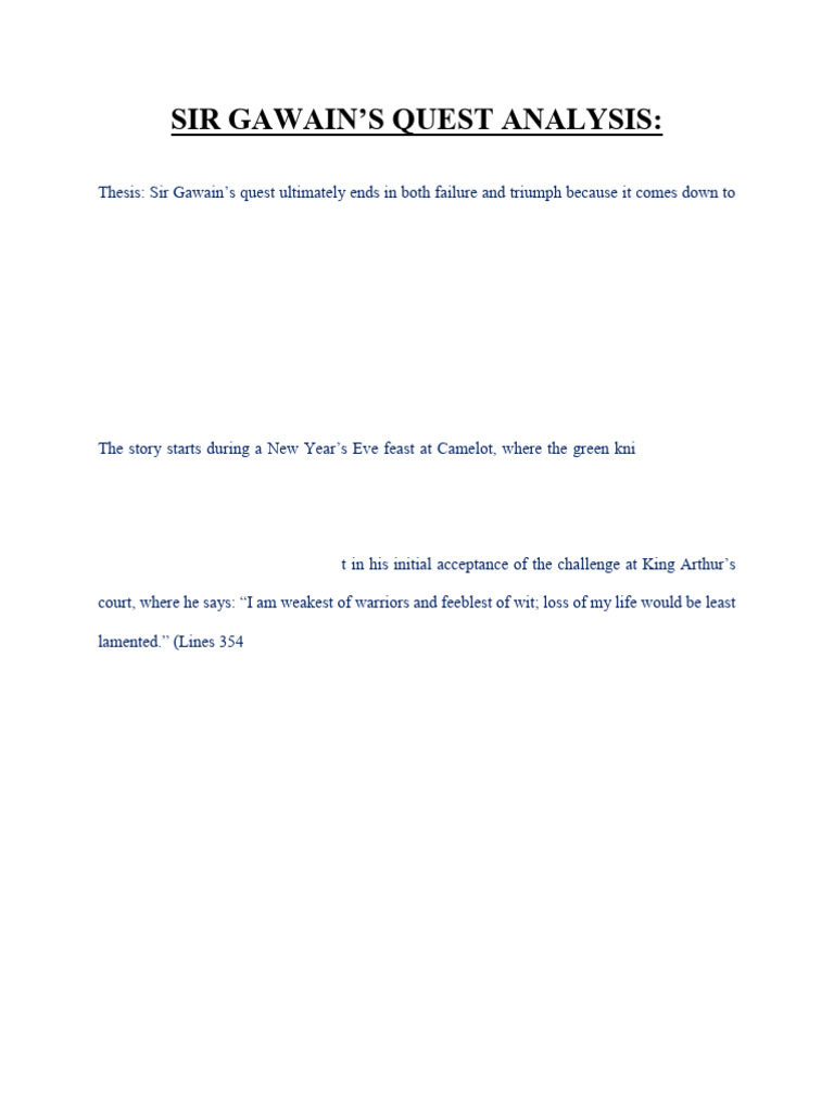 Sir Gawain | PDF | Green Knight | Gawain
