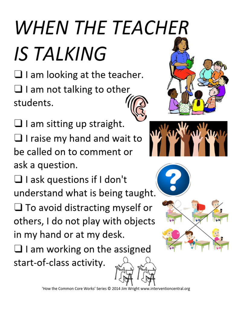 PBISPosterBehaviorManagementWhentheTeacherisTalking-1 | PDF