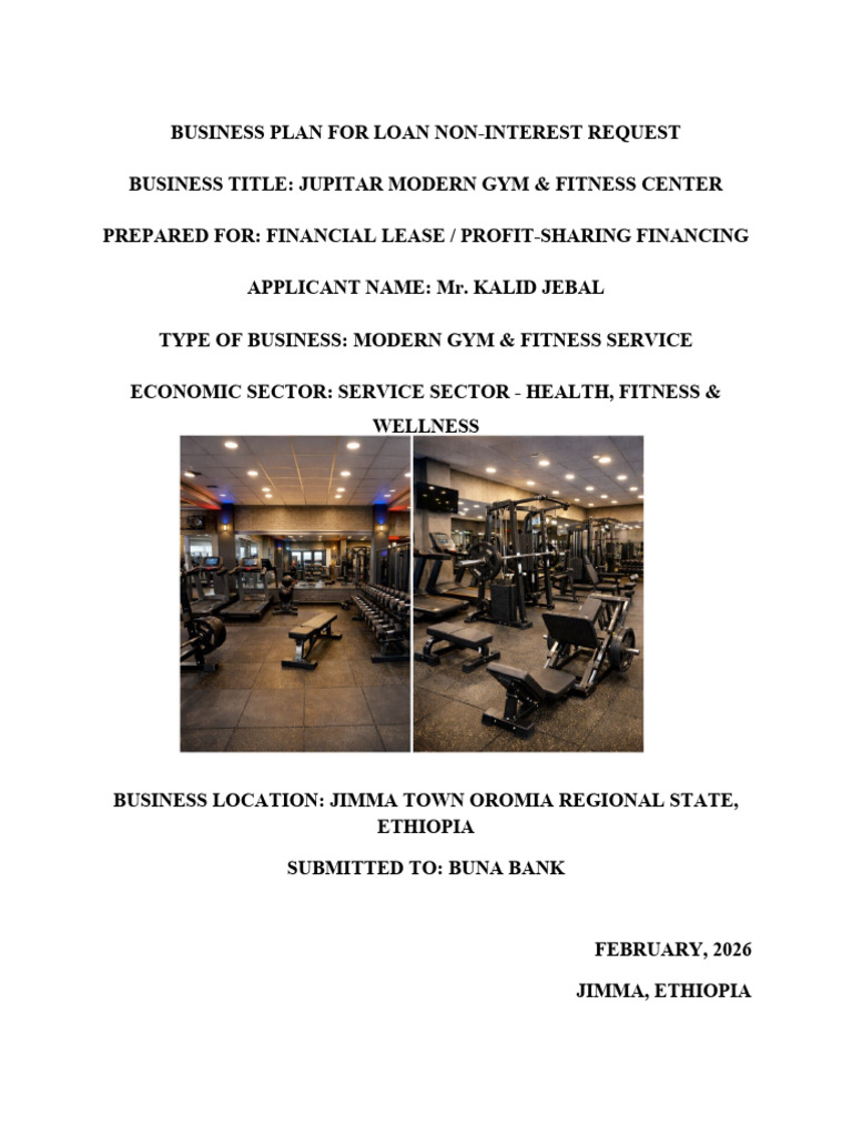 Modern Fitness and Wellness GYM Center Business Plan in Jimma Town ...