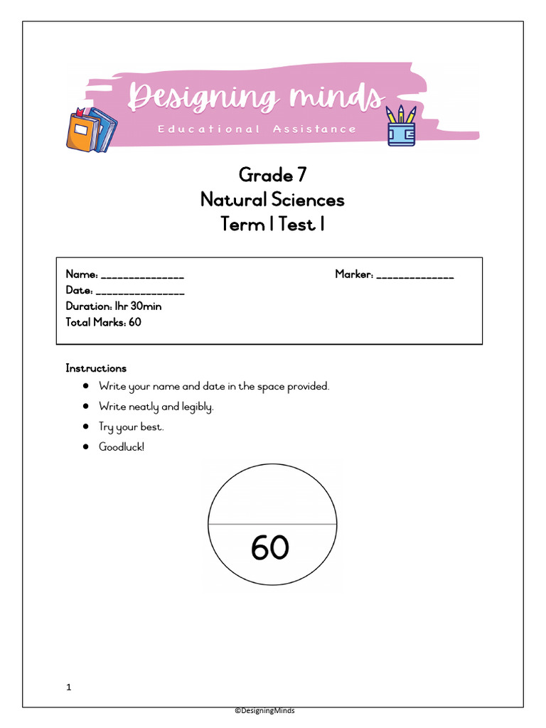 Grade 7 Natural Sciences Term 1 Test 1 + Memo | PDF | Reproduction ...