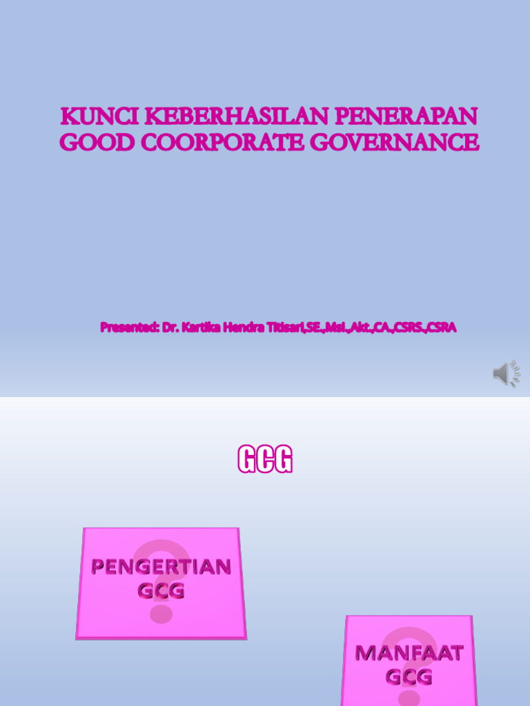 13 Kunci Keberhasilan Penerapan GCG Record | PDF
