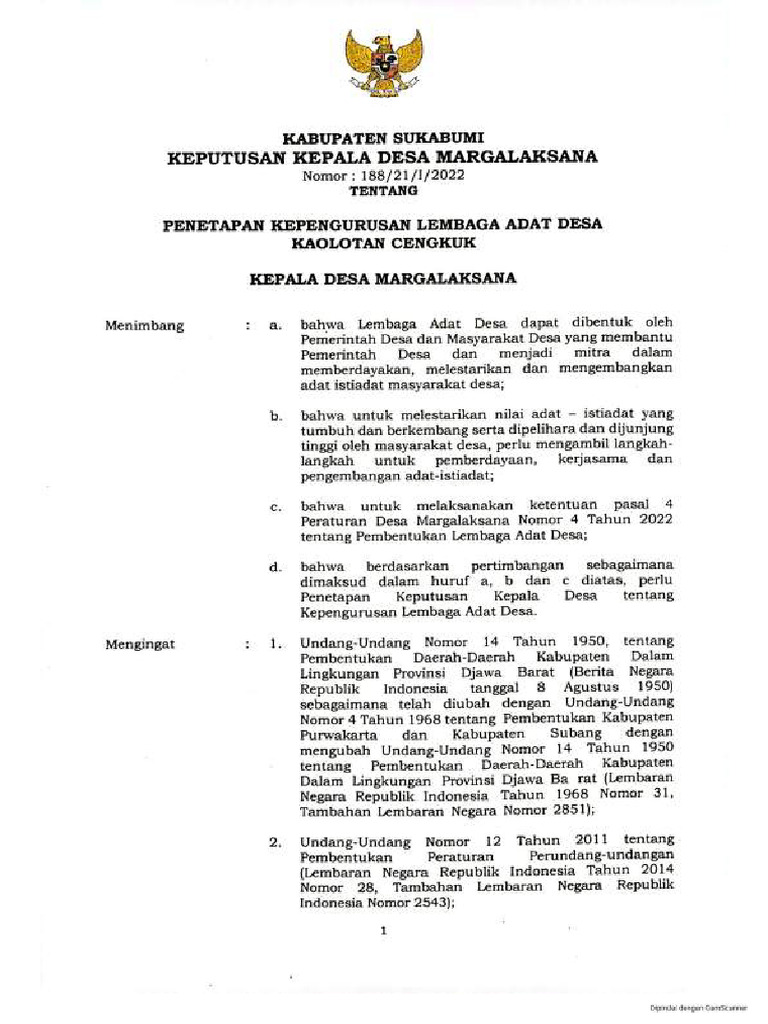 SK Lembaga Desa - Compressed | PDF