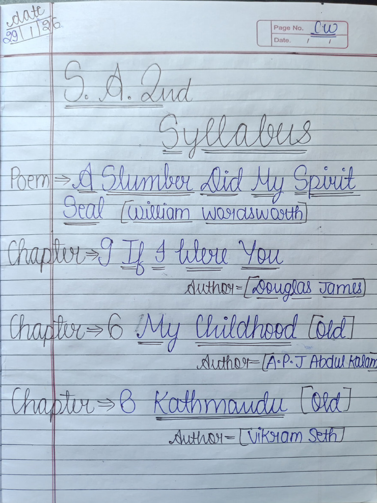 Class IX Poem a Slumber Did My Spirit (1) | PDF
