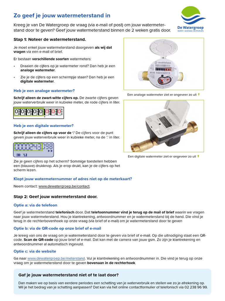 Stappenplan Watermeterstand Doorgeven 140725 | PDF