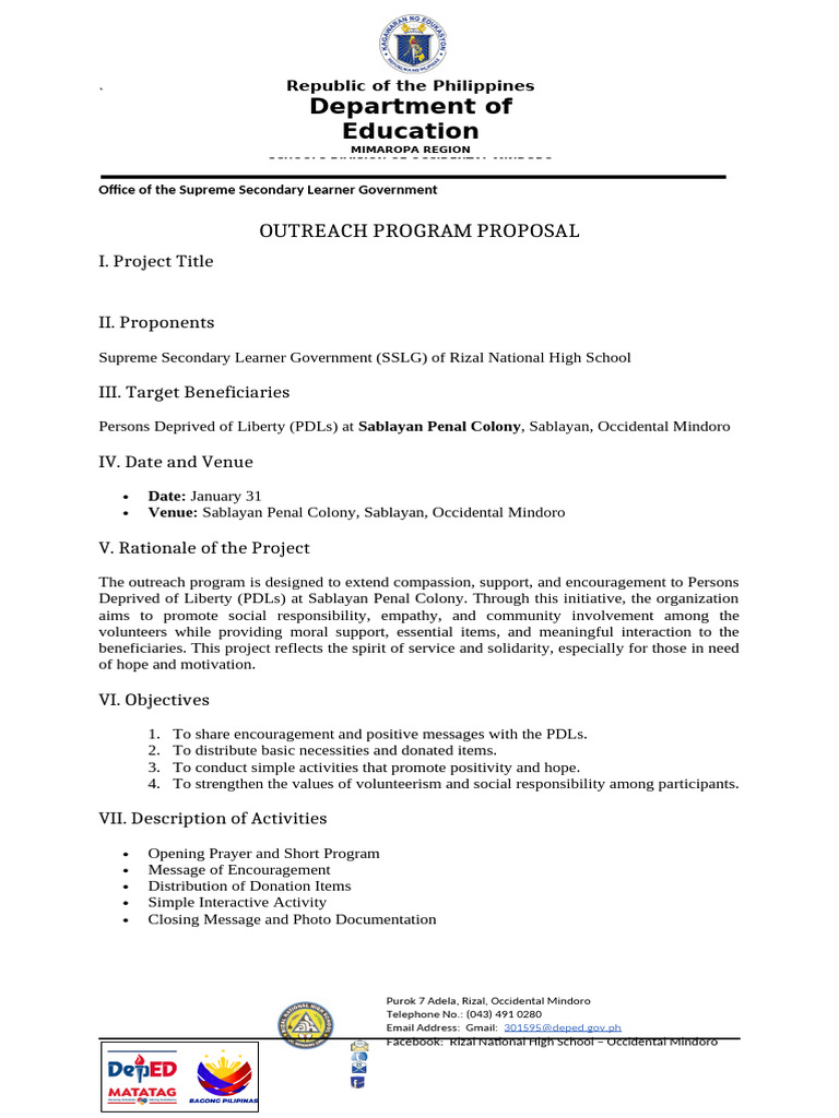 Outreach Proposal | PDF | Cognition