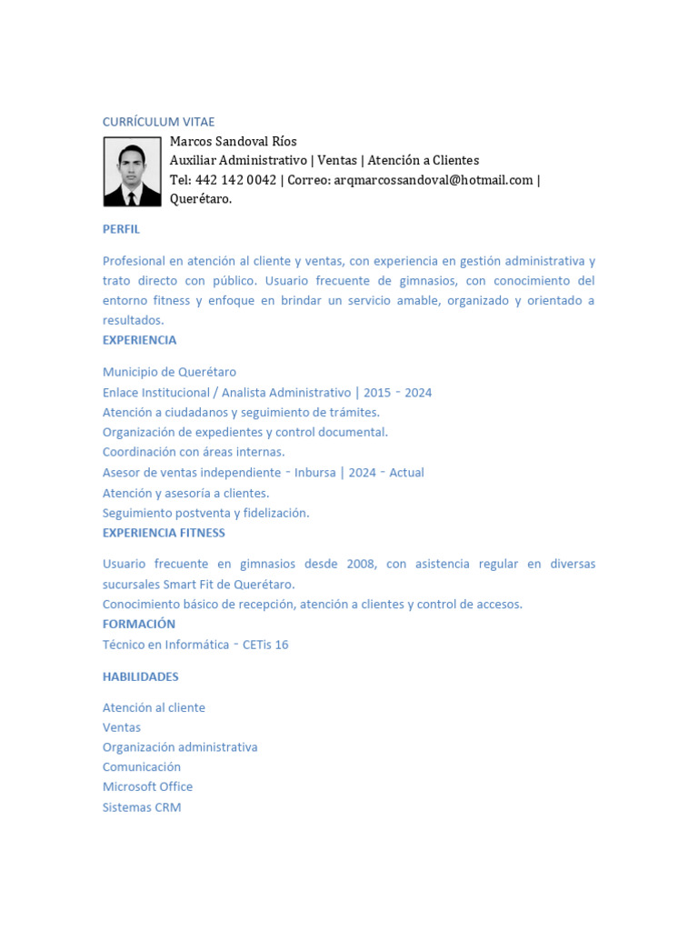 CV Marcos Sandoval | PDF