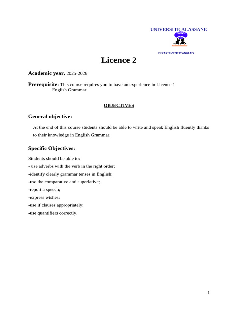 Syllabus English Grammar 2025-2026 Students | PDF | English Grammar ...