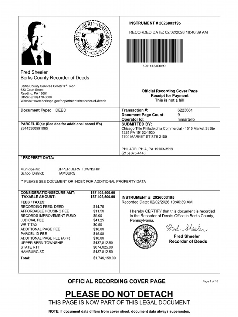 Deed Record: DHS, ICE Set To Acquire Massive Warehouse in Berks County ...