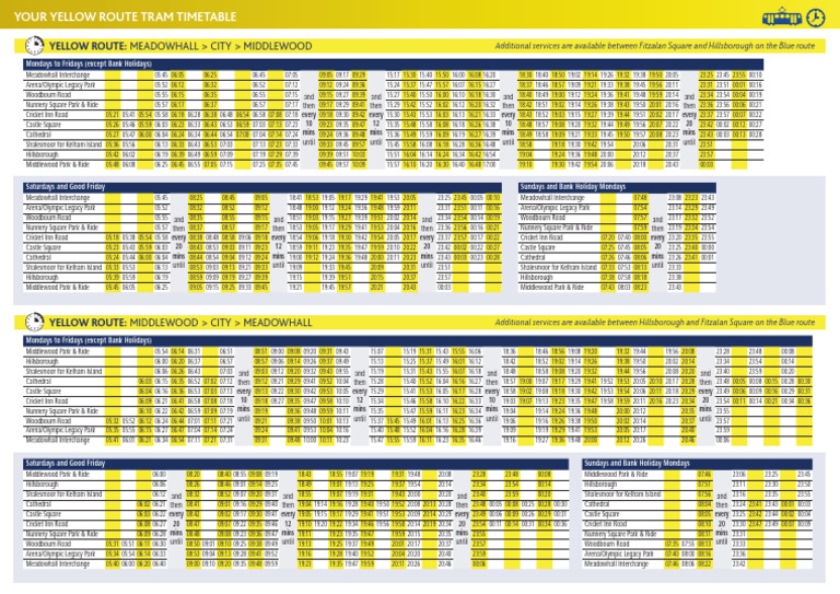 YELLOW ROUTE Normal Timetable | PDF | Passenger Rail Transport | Transport