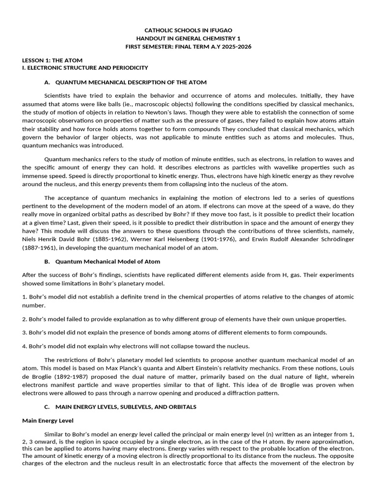 General-Chemistry-1-Learning-Package-Final-Term | PDF | Atomic Orbital ...