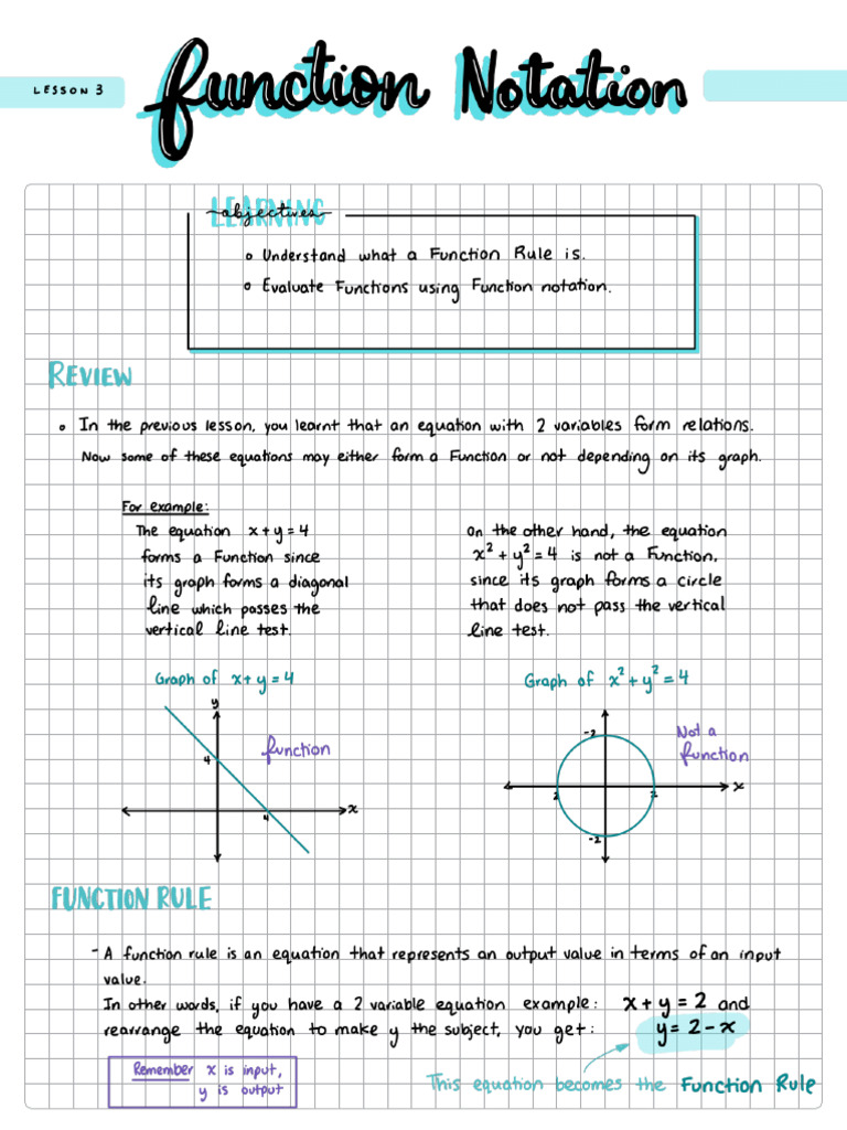 Lesson 3 (Function Notation) | PDF