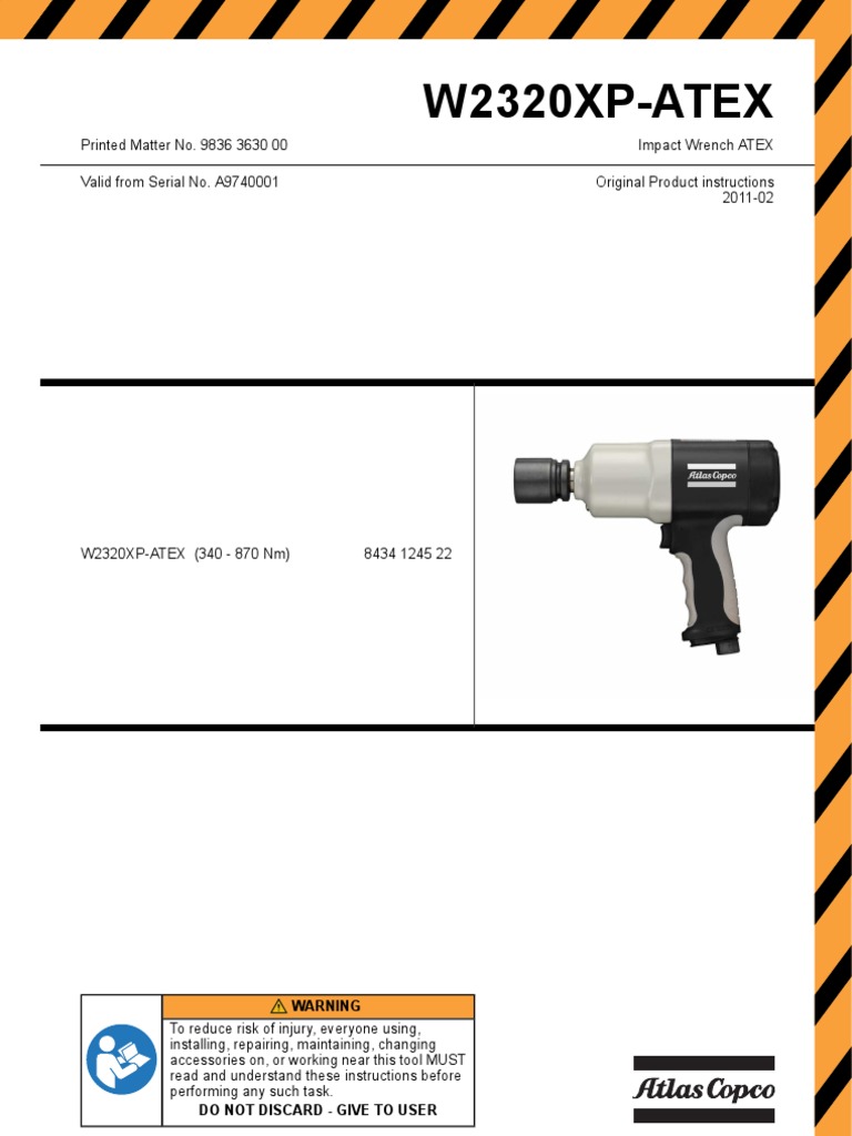 Atlas Copco Impact Wrenches W2320XP-ATEX | PDF | Nature