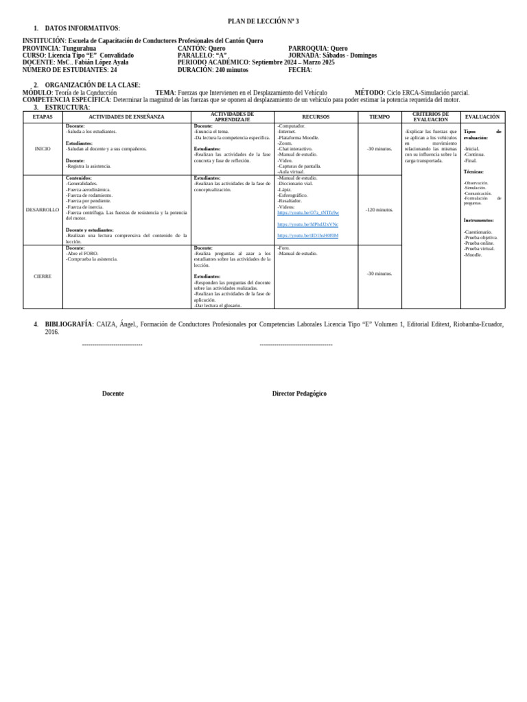 Plan. Teor. Conduc. e - Lección 3 | PDF | Maestros | Moodle