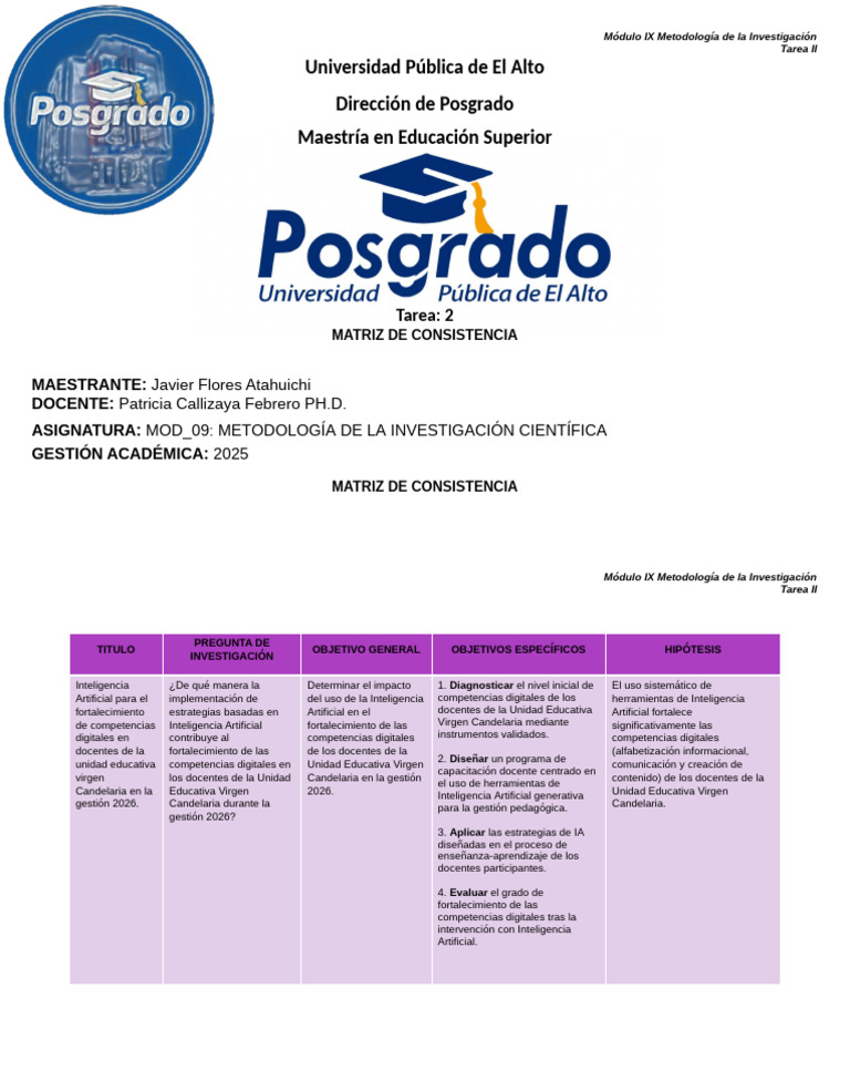 Javier Flores Atahuichi TAREA II | PDF | Inteligencia artificial ...