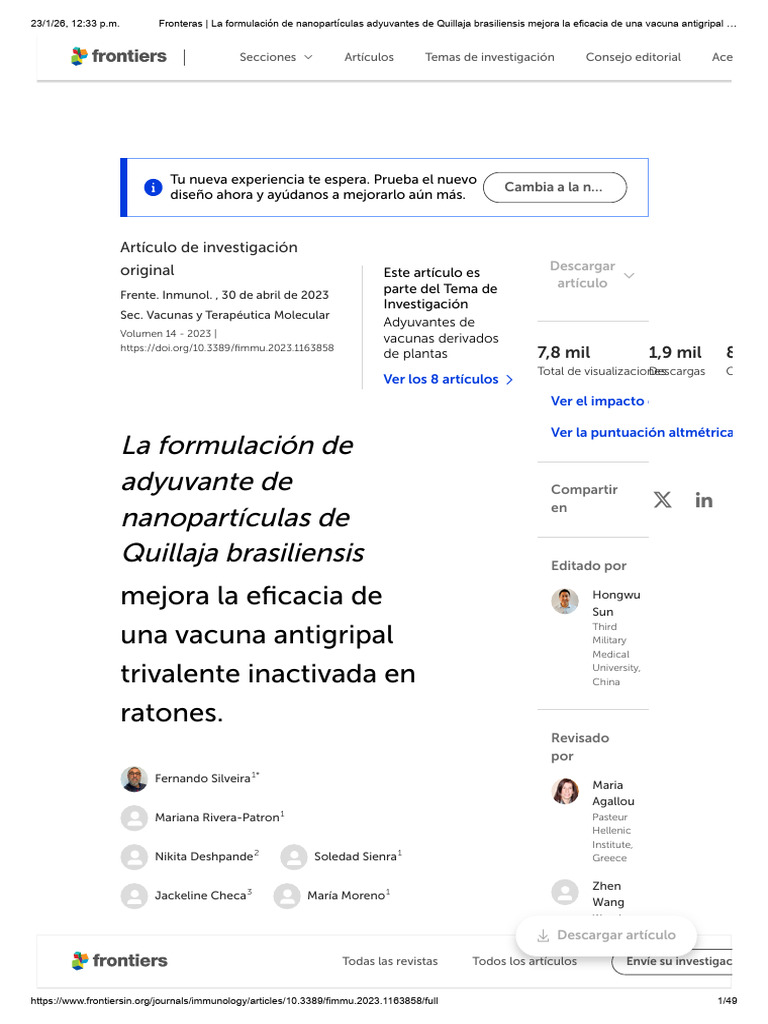 Fronteras _ La Formulación de Nanopartículas Adyuvantes de Quillaja ...