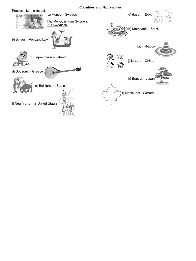 Countries and Nationalities Fun Activities Games 24491 | PDF