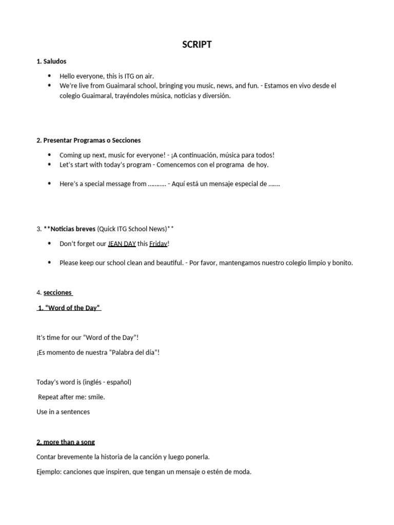 SCRIPT ITG ON AIR (2) | PDF