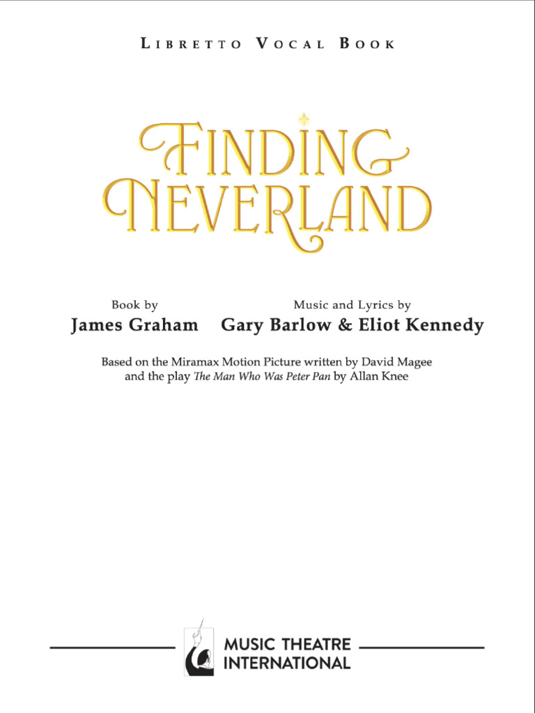 Finding Neverland - MTI Libretto | PDF