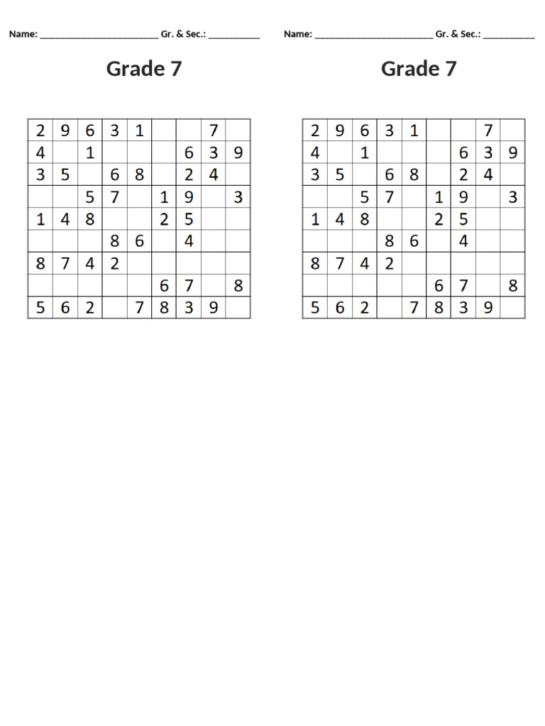 g7 Sudoku | PDF