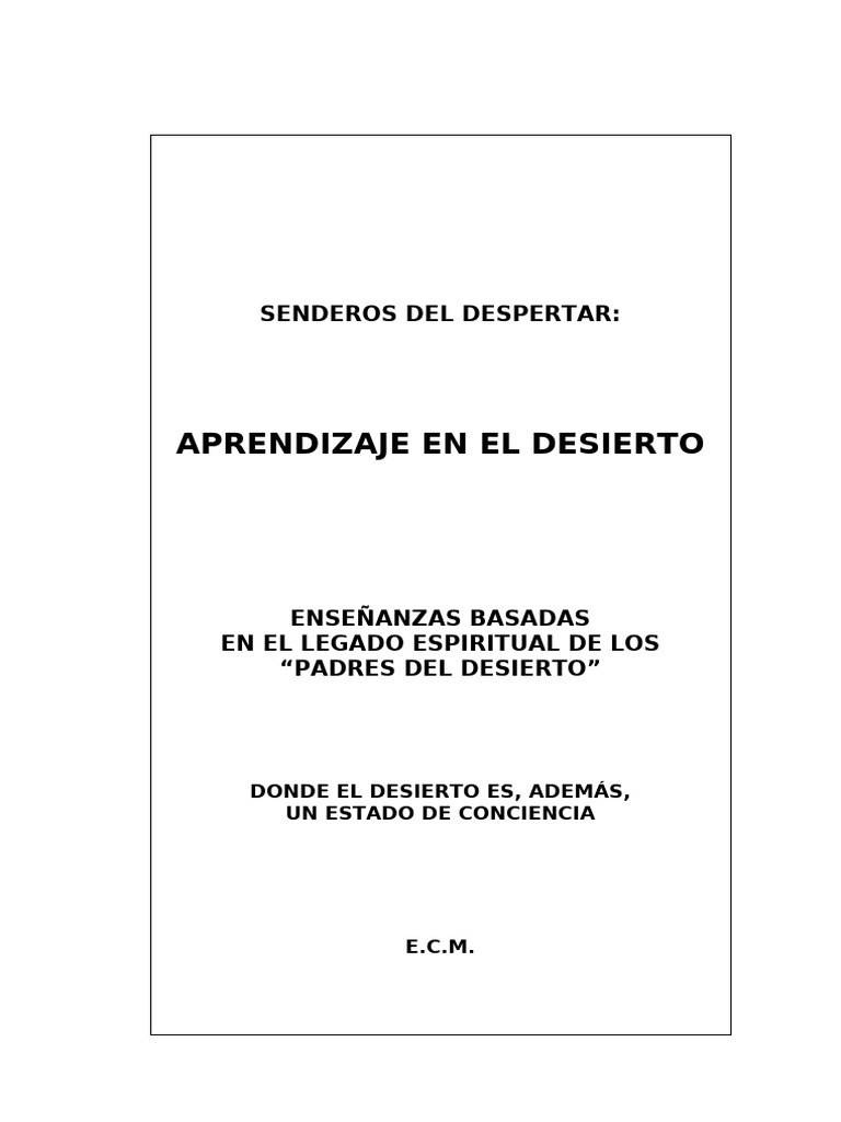 El Cuarto Camino - Aprendizaje en El Desierto | PDF