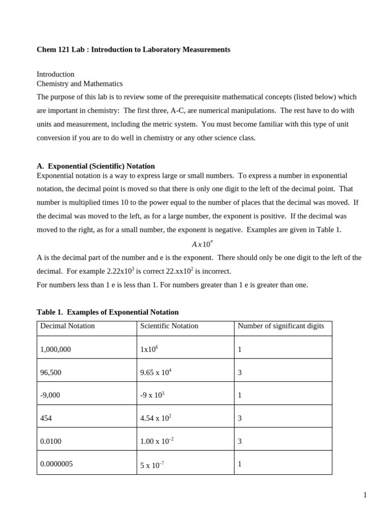 Chem 121 Lab 2 Measurements | PDF | Fahrenheit | Significant Figures