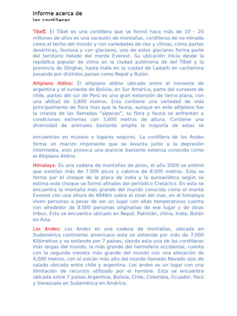 Informe Sociales 2023 11-02-2023 | PDF | Andes | Himalaya