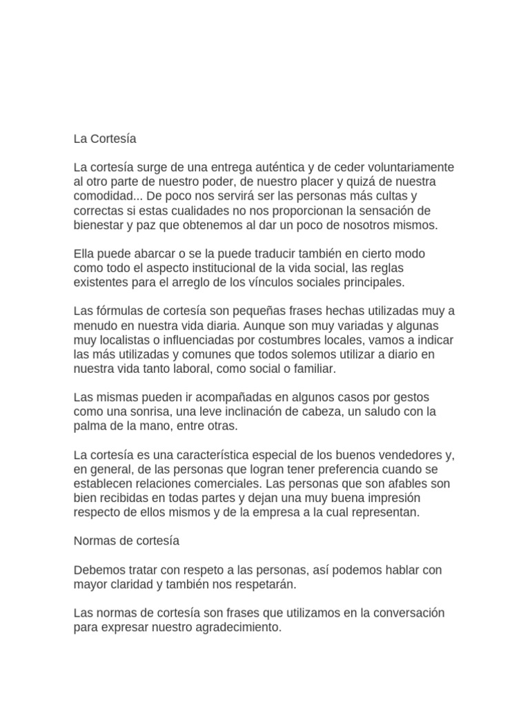 Normas de Cortesia | PDF | Cuchara | Caso de carta