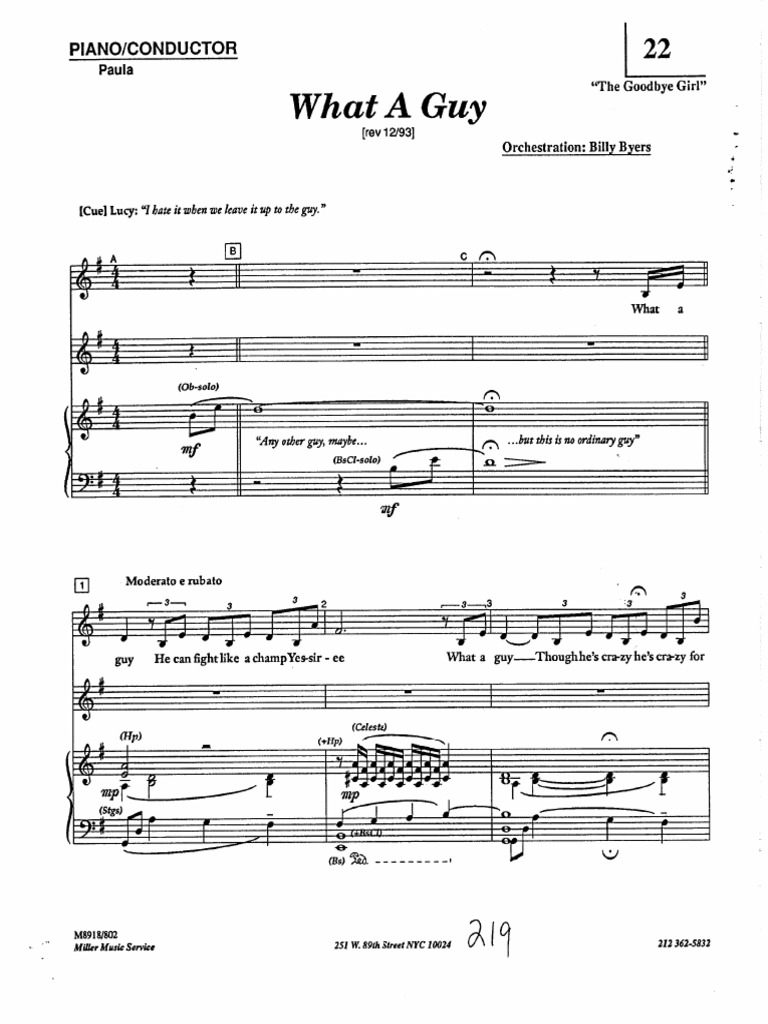 What A Guy - Goodbye Girl | PDF
