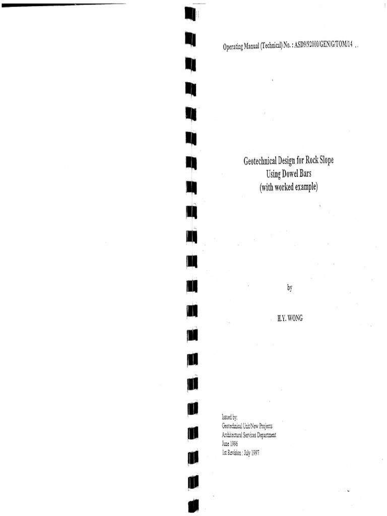 Geotechnical Design of Rock Slope Using Dowel Bar | PDF