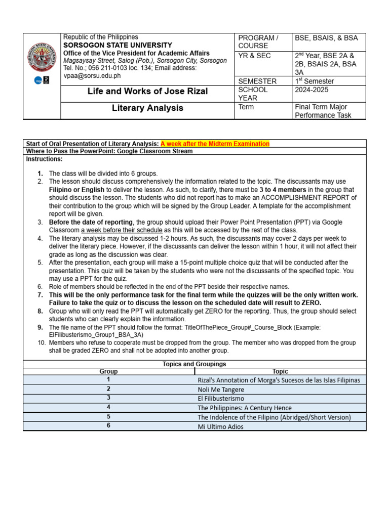Rizal Literary Analysis | PDF