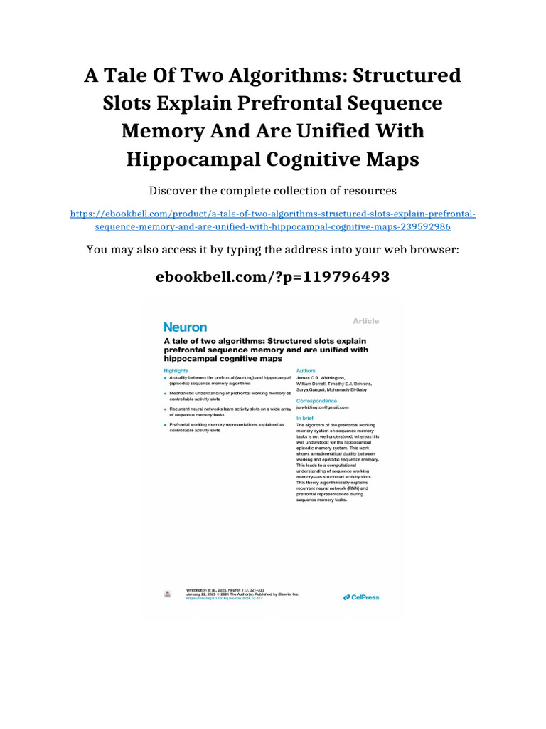 A Tale of Two Algorithms: Structured Slots Explain Prefrontal Sequence ...