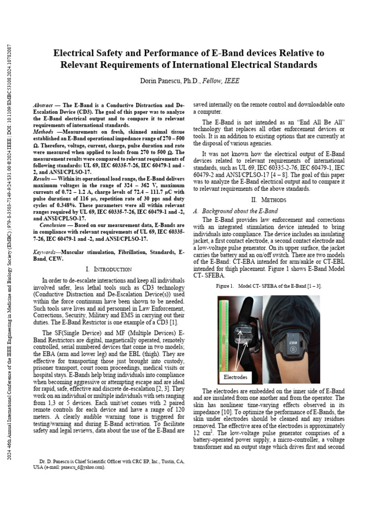 Electrical Safety and Performance of E-Band Devices Relative To ...