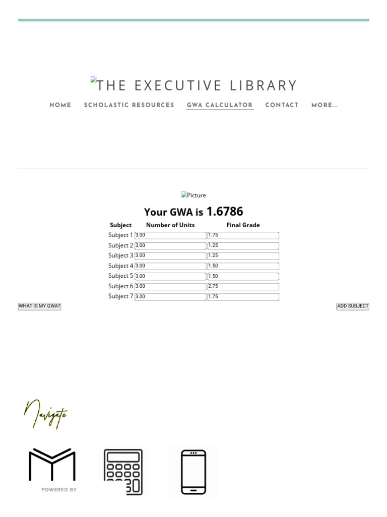 Gwa Calculator - The Executive Library | PDF